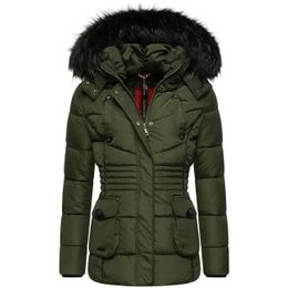 Marikoo Damen Steppjacke "Vanilla", gr&uuml;n, Gr. XS, Obermaterial: 100% Polyester; Futter: 100% Polyester; Kunstpelz: 100% Polyacryl, Jacken, edle
