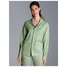 TRIGEMA Damen Schlafanzug "TRIGEMA Schickes Schlafanzug Oberteil mit Knopfleiste", gr&uuml;n, Gr. XXXL, 100% Baumwolle, Homewear-Sets