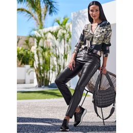 Heine Damen Druckbluse, gr&uuml;n, Gr. 34, bedruckt, gemustert, mehrfarbig, 100% Viskose, Blusen