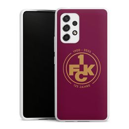 DeinDesign Galaxy A53 5G Handy Silikon H&uuml;lle Case wei&szlig; Handyh&uuml;lle 125 Jahre 1. Fc Kaiserslautern 1. Fck Silikon Case