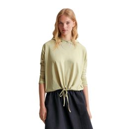 Marc O'Polo Damen Langarmshirt "aus softem Organic Cotton", grün, Basic, Gr. XL, MARC O'POLO DENIM, unifarben, Obermaterial: 100% Baumwolle, Shirts