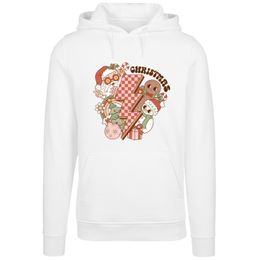 F4NT4STIC Damen Kapuzenpullover "Groovy Christmas Flash Cozy Vibes", wei&szlig;, Gr. XL, Obermaterial: 65% Baumwolle, 35% Polyester, Pullover, Premium
