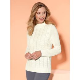Classic Basics Damen Stehkragenpullover "Pullover", wei&szlig;, Gr. 40, unifarben, 100% Polyacryl, Pullover