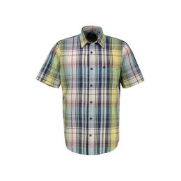 Lerros Herren Kurzarmhemd "Lerros Sommerliches Karohemd in &Uuml;bergr&ouml;&szlig;en", gelb, Gr. 5XL, 71% Baumwolle, 29% Leinen, Hemden