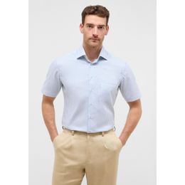 Eterna Herren Kurzarmhemd "MODERN FIT", blau, Gr. 43, 100% Baumwolle, Hemden, NON IRON (b&uuml;gelfrei)