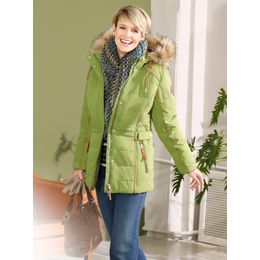 Casual Looks Damen Steppjacke, gr&uuml;n, Gr. 20, unifarben, 50% Polyester, 37% Baumwolle, 13% Polyamid, Kunstpelz:80% Polyacryl, 20% Polyester, Jacken
