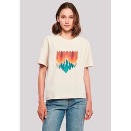 F4NT4STIC Damen T-Shirt "Berg Sonnenuntergang Geometrisch", weiß, Gr. S, Obermaterial: 100% Baumwolle, Shirts, Premium Qualität
