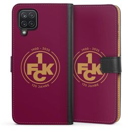 DeinDesign Galaxy A12 Handy Klapph&uuml;lle Handyh&uuml;lle aus Kunst Leder schwarz Flip Case 125 Jahre 1. Fc Kaiserslautern 1. Fck Sideflip mit langer Lasche