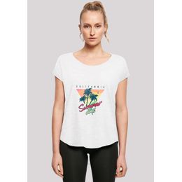 F4NT4STIC Damen T-Shirt "California Palmen Retro", wei&szlig;, Gr. S, Obermaterial: 100% Baumwolle, Shirts, Premium Qualit&auml;t