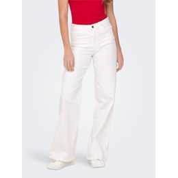 Jacqueline de Yong JDY Damen High-waist-Jeans "JDYFELINA-FINA HW WIDE WHITEJNS DNM NOOS", wei&szlig;, Gr. M, unifarben, Denim/Jeans, Obermaterial: 98% Baumwolle, 2% Elasthan,