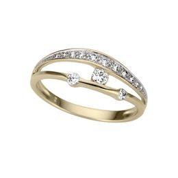 Firetti Damen Goldring "Schmuck Geschenk Gold 333 Damenring Goldring", 19, Gelbgold 333, 7mm, weiß, Gelbgold 333, Fingerringe, mit Zirkonia (synth.)