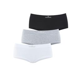 Damen Panty "mit Logodruck am Bund", Copenhagen Studios, Gr. XL, schwarz-wei&szlig;, Single Jersey, Obermaterial: 95% Baumwolle, 5% Elasthan (LYCRA),