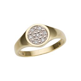 Firetti Damen Goldring "Schmuck Geschenk Gold 333 edel, rund, teilw. rhodiniert, massiv", 19, 0,05 P2 = erkennbare Einschl&uuml;sse, Diamanten Gelbgold