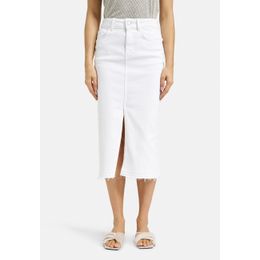 Milano Italy Damen Sommerrock, wei&szlig;, Gr. 38, unifarben, Material: 98% Baumwolle, 2% Elasthan, R&ouml;cke, mit Gehschlitz