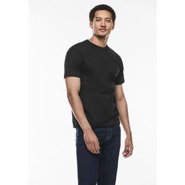 Street One MEN Damen T-Shirt, schwarz-wei&szlig;, Gr. XXL, unifarben, Web, 100% Baumwolle, Shirts, mit Rundhalsausschnitt