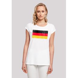 F4NT4STIC Damen T-Shirt "Germany Deutschland Flagge distressed", wei&szlig;, Gr. L, Obermaterial: 100% Baumwolle, Shirts, Print
