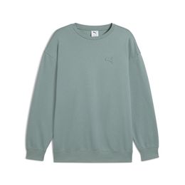 Puma Damen Rundhalspullover "Essentials Elevated Crewneck Erwachsene", gr&uuml;n, Gr. L, Obermaterial: 34% Polyester, 66% Baumwolle; Rippe: 3% Elasthan,