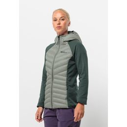 Jack Wolfskin Damen Hybridjacke "ROUTEBURN PRO HYBRID W", grün, Gr. XS, Obermaterial: 100% Polyester; Kontrast: 93% Polyester, 7% Elastan; Futter: