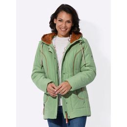 Casual Looks Damen Steppjacke, grün, Gr. 38, unifarben, 100% Polyester, Kapuzenfutter:100% Polyester, Jacken