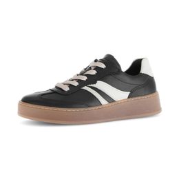 Gabor Damen Plateausneaker "FLORENZ", Gr. 35, schwarz-wei&szlig;, Kalbsleder, unifarben mit Farbeinsatz, Schuhe, Freizeitschuh, Halbschuh, Schn&uuml;rschuh in