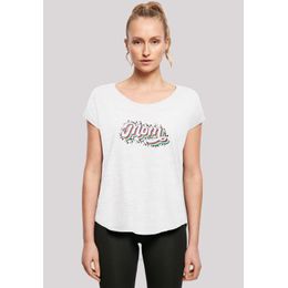 F4NT4STIC Damen T-Shirt "Mothers Day Tribute with Playful Mom Lettering in Rainbow Design", wei&szlig;, Gr. S, Obermaterial: 100% Baumwolle, Shirts,