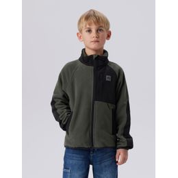 name it Jungen Fleecejacke "NKNMYLES FLEECE JACKET NOOS", gr&uuml;n, Gr. 164, colorblocking, Web, Obermaterial: 100% Polyester, Jacken, im Materialmix und