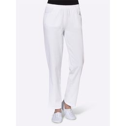 Classic Basics Damen Schlupfhose, wei&szlig;, Gr. 19, unifarben, 100% Baumwolle, Hosen