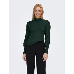 Only Damen Strickpullover "ONLKATIA L/S HIGHNECK PULLOVER KNT NOOS", grün, Gr. XS, unifarben, Strick, Obermaterial: 50% Viskose, 27% Nylon, 23%