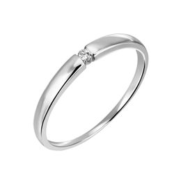 Firetti Damen Solitärring "Schmuck Geschenk Gold 585 Damenring Verlobungsring Goldring", 52, 0,03 SI = kleine Einschlüsse, Diamanten Weißgold 585,