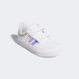 Kinder Klettschuh "HOOPS 4.0 KIDS", adidas Sportswear, Gr. 32, weiß, Synthetik, Schuhe