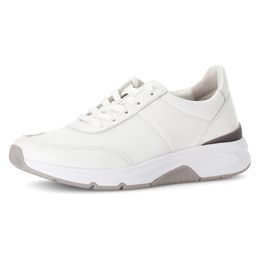 Damen Keilsneaker, Gabor Rollingsoft, Gr. 35, weiß, Kalbsleder, Textil, unifarben, Schuhe, Freizeitschuh, Halbschuh, Schnürer, herausnehmbares