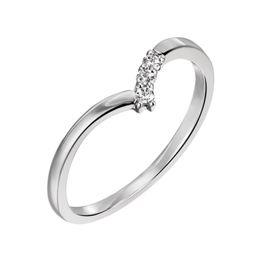 Firetti Damen Diamantring "Schmuck Geschenk Gold 585 Damenring Goldring Diamant", 58, 0,06 SI = kleine Einschlüsse, Diamanten Weißgold 585, 1,5mm,