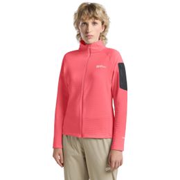 Jack Wolfskin Damen Fleecejacke "PRELIGHT FZ W"sunset, coral, Gr. M, Oberstoff: 92% POLYESTER, 8% ELASTHAN; Kontrastmaterial 1: 100% POLYESTER ;