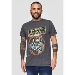 Recovered Herren T-Shirt "Star Wars The Empire Strikes Back Boba Fett", schwarz, Gr. S, bedruckt, 100% Baumwolle, Shirts, mit coolem Boba Fett-Print
