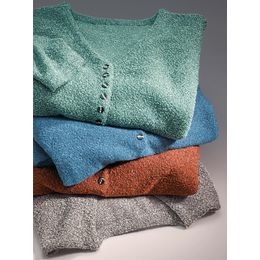 Classic Basics Damen Strickpullover "V-Pullover", gr&uuml;n, Gr. 44, meliert, unifarben, 70% Polyacryl, 30% Polyester, Pullover