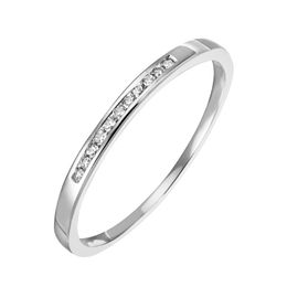 Firetti Damen Diamantring "Schmuck Geschenk Gold 585 Damenring Verlobungsring Goldring Memoire", 54, 0,05 SI = kleine Einschlüsse, Diamanten Weißgold