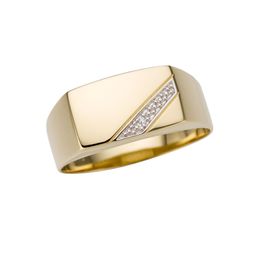 Firetti Herren Goldring "Schmuck Geschenk Gold 333 Herrenring Goldring", 22, 0,01 P2 = erkennbare Einschlüsse, Diamanten Gelbgold 333, 9mm, weiß,