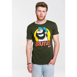 logoshirt Herren T-Shirt "Brutus", grün, Gr. S, bedruckt, 100% Baumwolle, Shirts, mit lässigem Vintage-Print