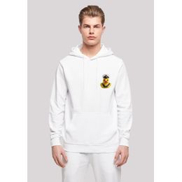 F4NT4STIC Herren Kapuzenpullover "Rubber Duck Captain HOODIE UNISEX", wei&szlig;, Gr. XS, Obermaterial: 50% Baumwolle, 50% Polyester, Pullover, Print