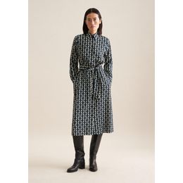 Seidensticker Damen Sommerkleid "Schwarze Rose", gr&uuml;n, Gr. 38, bedruckt, 100% Viskose, Kleider, Langarm Kragen Druck