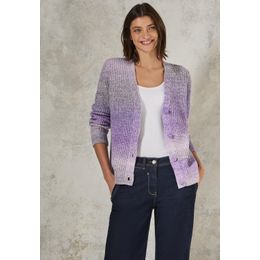 Cecil Damen Cardigan, lila, Gr. XXL, unifarben, Web, 58% Baumwolle, 34% Polyacryl, 8% Polyester, Strickjacken, mit Knopfleiste