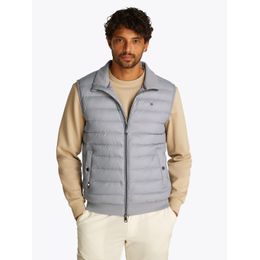 Tommy Hilfiger Herren Steppweste "MIX MEDIA VEST"medium grau heather, Gr. M, Web, Obermaterial: 72% Baumwolle, 28% Polyester, Westen, R&uuml;ckenteil