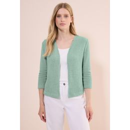 Cardigan Cecil, Damen, Gr. XL (44), grün (matcha grün), Stoff, 64% Polyester, 34% Viskose, 2% Elasthan, unifarben, normal 3/4-Länge, ohne Ausschnitt, abgesteppt, Strickjacken, aus stretchigem Viskosematerial