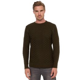 Rusty Neal Herren Strickpullover, grün, Gr. XXL, unifarben, 70% Polyacryl, 30% Baumwolle, Pullover, mit modernem Strickmuster