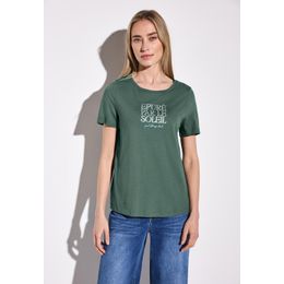 Street One Damen T-Shirt, grün, Gr. 34, bedruckt, Web, 50% Baumwolle, 50% Modal, Shirts, im soften Baumwoll-Mix