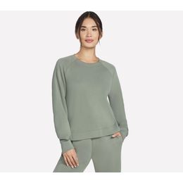 Skechers Damen Rundhalspullover "SKECHLUXE ELEVATE CREWNECK", gr&uuml;n, Gr. XXXL, Obermaterial: 53% Viskose, 39% Polyester, 8% Elasthan, Pullover