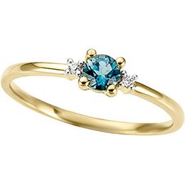 Firetti Damen Fingerring "Schmuck Geschenk Gold 333 Damenring Goldring Edelstein Solitär", 16, 0,02 P2 = erkennbare Einschlüsse, Diamanten Gelbgold