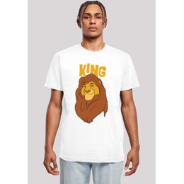 F4NT4STIC Herren T-Shirt "Disney The K&ouml;nig der L&ouml;wen Mufasa King", wei&szlig;, Gr. L, Obermaterial: 100% Baumwolle, Shirts, Print