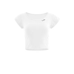 WINSHAPE Damen Crop-Top "AET137LS", wei&szlig;, Gr. L, 85% Polyester, 15% Elasthan, Tops, Functional Light and Soft Cropped