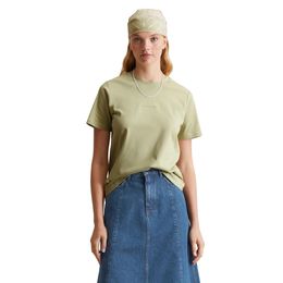 Marc O'Polo Damen T-Shirt, gr&uuml;n, Gr. M, MARC O'POLO DENIM, Single Jersey, Obermaterial: 100% Baumwolle, Shirts, Basic, kleiner Markenprint, reugular fit